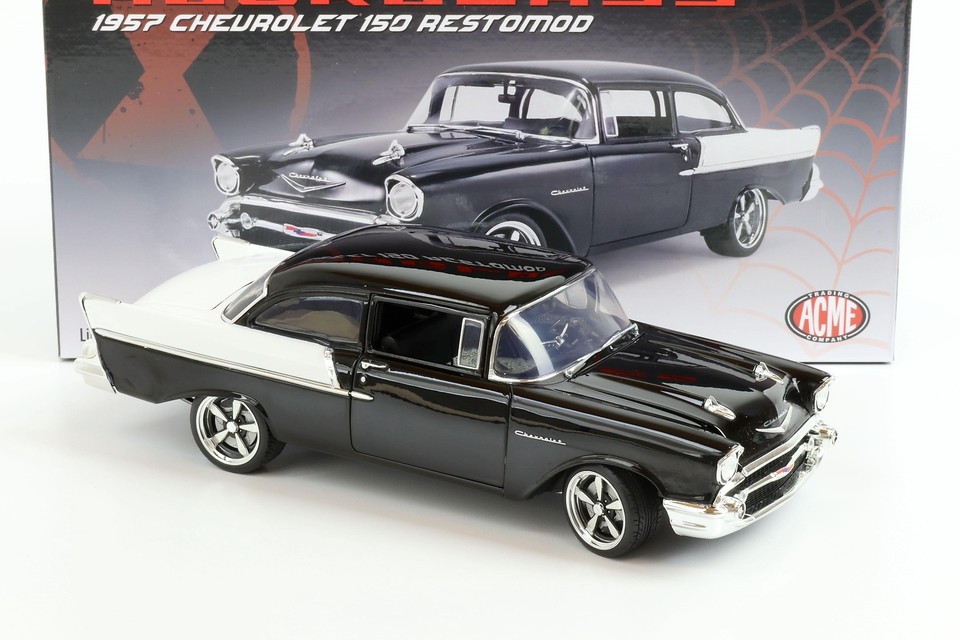 1:18 Acme 1957 Chevrolet 150 Restomod Hourglass Black/White | eBay UK