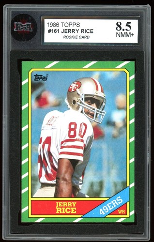 1986 Topps #161 Jerry Rice Rookie Card KSA 8.5 NMM+ RC | eBay
