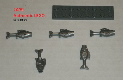 LEGO NEW Flat Silver Fish (5x) 4611885 Brick 64648 | eBay