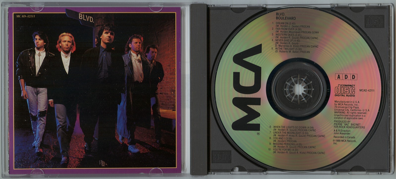 Boulevard BLVD. CD 1988 MCA Records MCAD-42111 | eBay