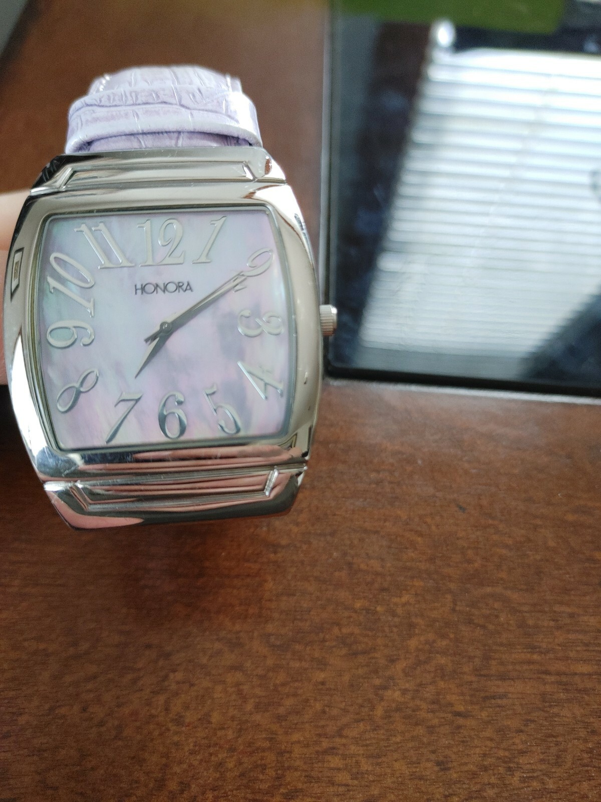 Honora women's Swiss Made Watch w Genuine purple leather strap Mother ...