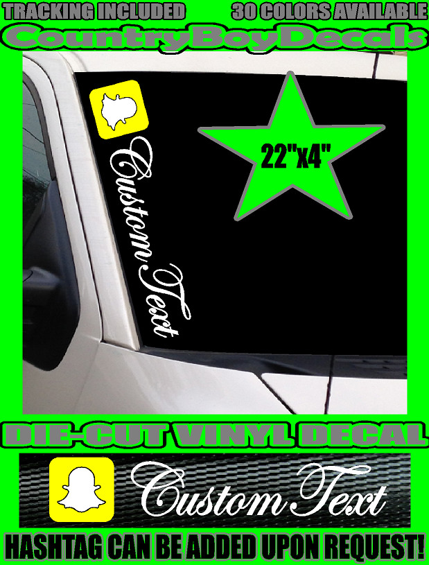 SNAPCHAT 22" Custom Text VINYL DECAL STICKER Diesel Truck Car Boost ...