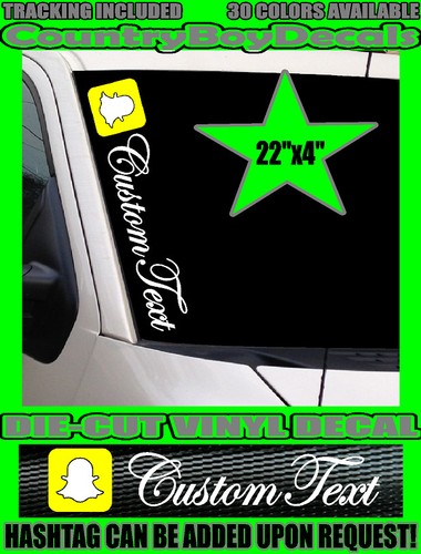SNAPCHAT 22" Custom Text VINYL DECAL STICKER Diesel Truck Car Boost ...