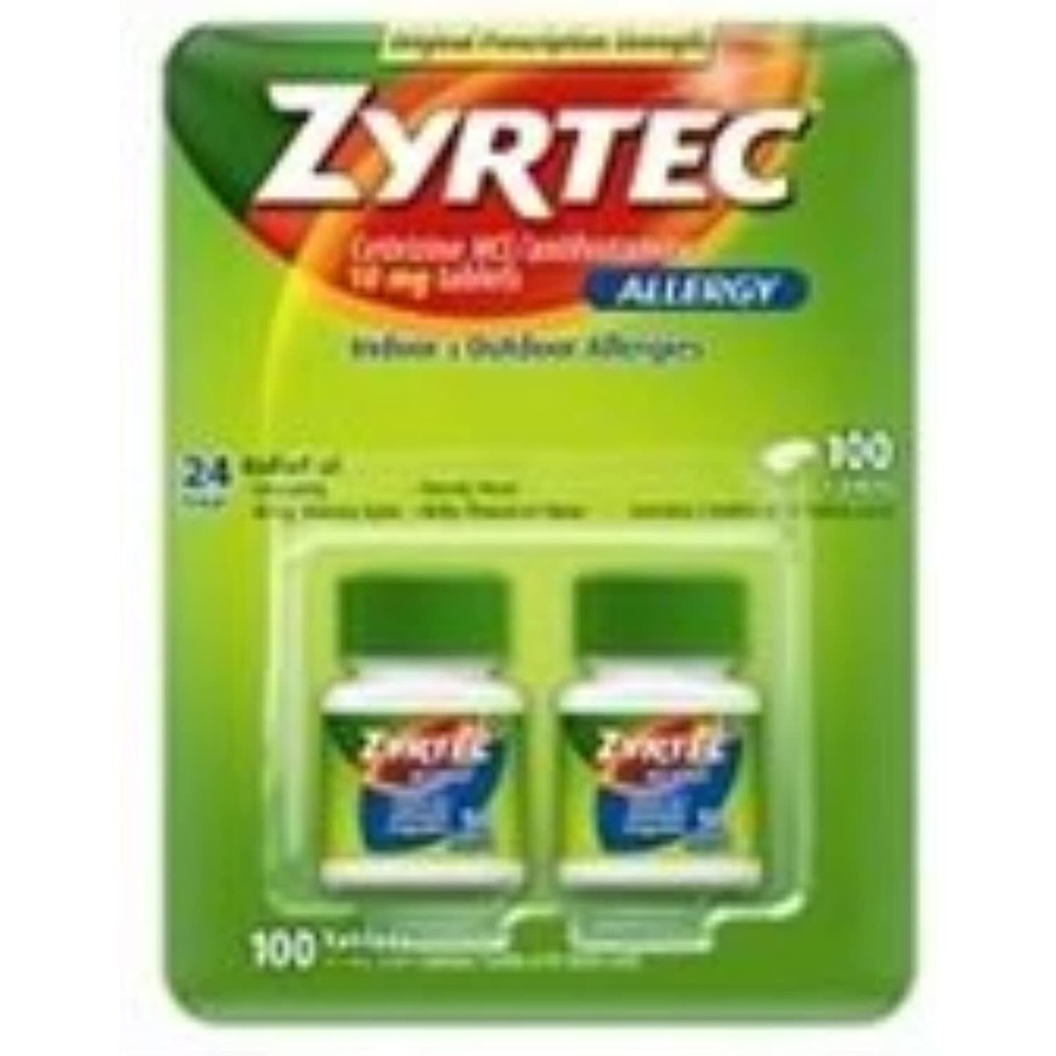 Zyrtec Cetrizine HCl/Antihistamine, 10mg, 50 Count, Pack of 2 | eBay