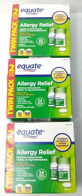 *540 Tablets* Equate Allergy Relief 10mg LOT 6x 90 ct (Comp.Zyrtec) EXP ...