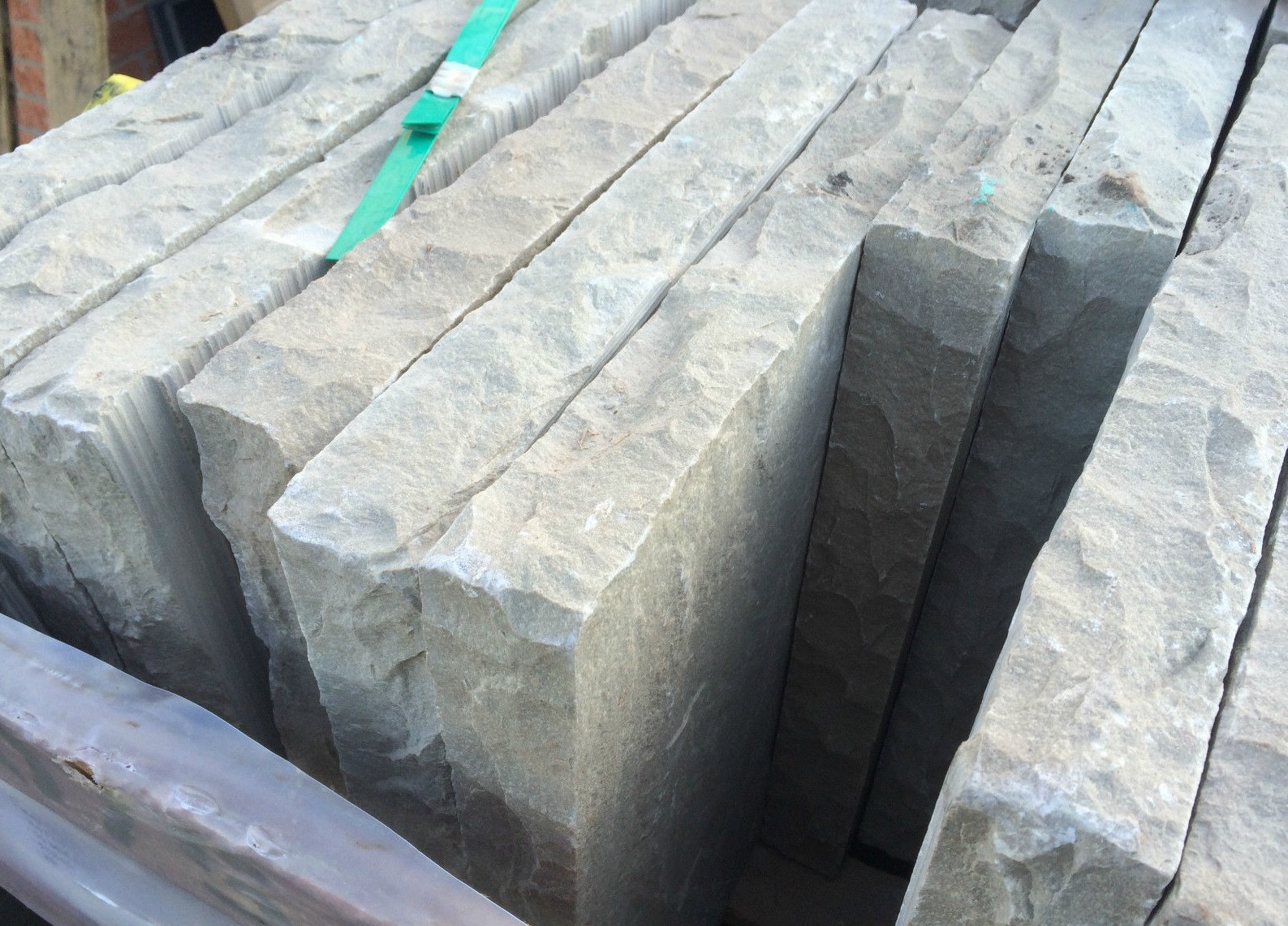 60cm long stone wall topper, coping stone, 50mm deep with dressed edge ...