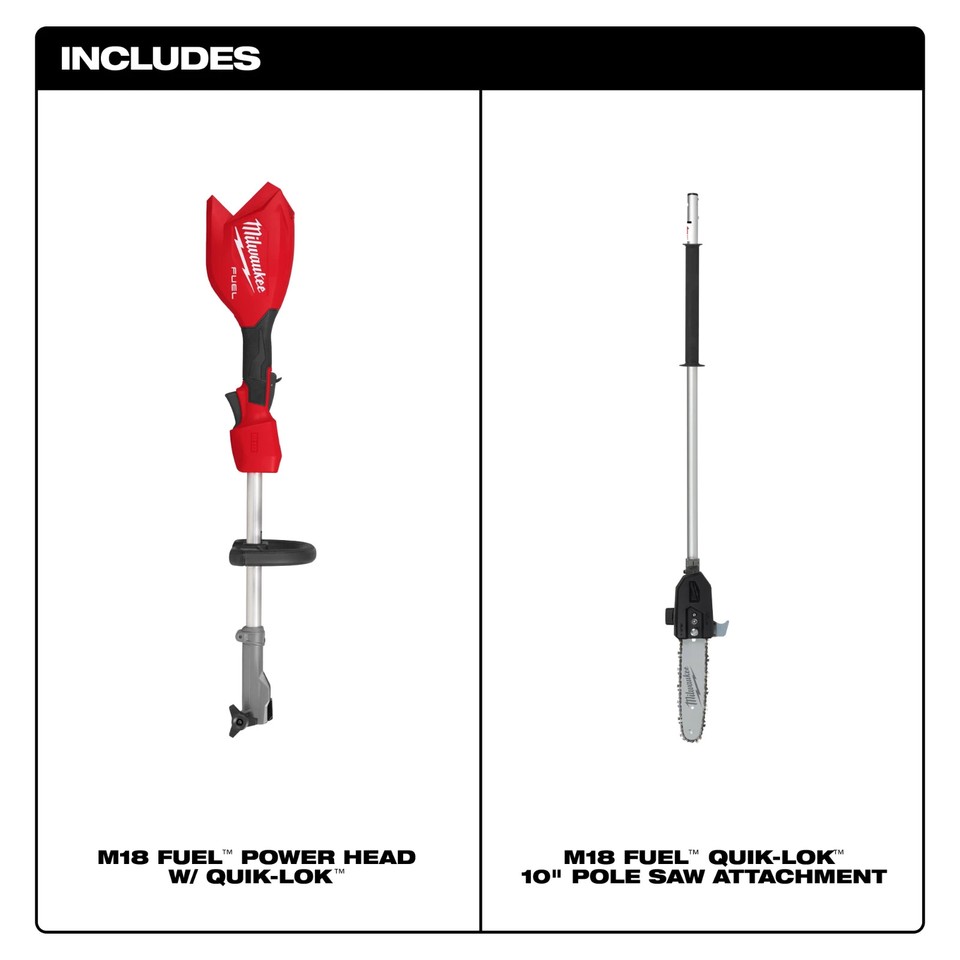 Milwaukee 3016-20PS M18 FUEL Pole Saw w/ QUIK-LOK | Brushless | 80 ...