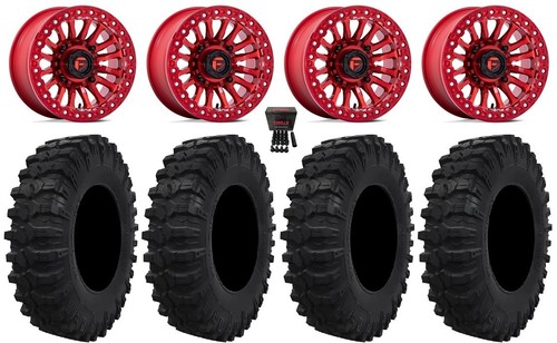Fuel Rincon Beadlock 15" Wheels Red 32" Dual Threat Tires Textron ...