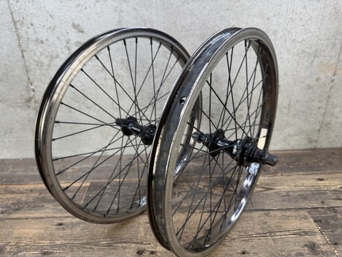 Demolition Zero 20” Bmx Wheel Set Black Chrome Mid School Bmx Bike ...