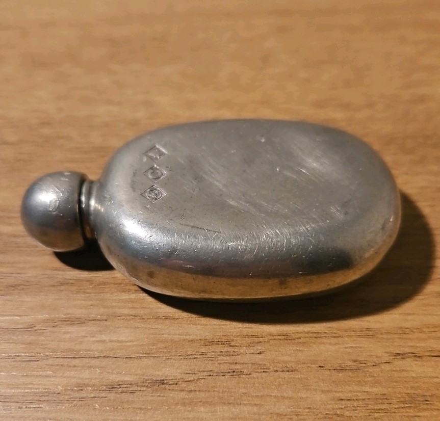 Antique Pewter Flask. Miniature Pewter Flask. #1030 | eBay