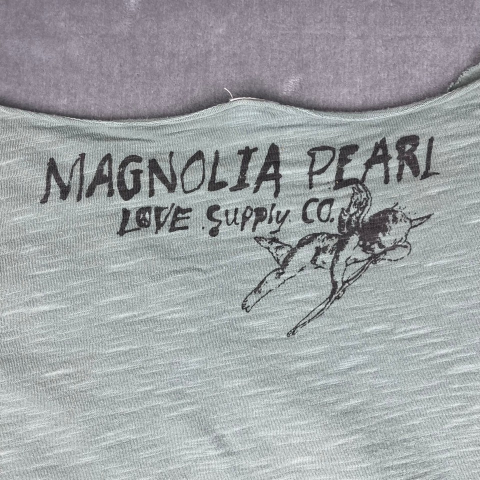 Magnolia Pearl Europa Tee Womens One Size 1411 Dove V Neck Oversized | eBay