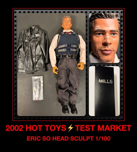 VTG Hot Toys Brad Pitt Detective Mills Seven Se7en 12" Action Figure 1/ ...