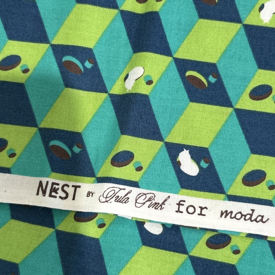 Tula Pink Rare Quilting Fabric Nest Moda Birds Cube Geometric Cotton ...