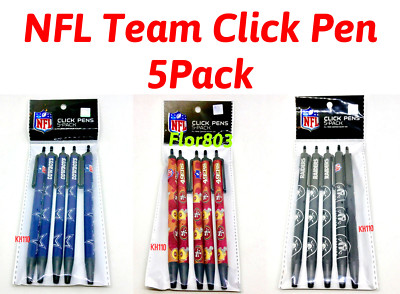 NFL Team Official Licensed Click Pens 5 pack Black Ink | eBay