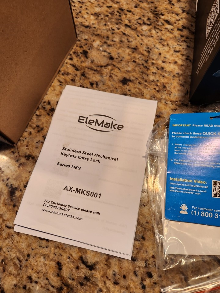 Elemake Keyless Door Lock 100% Mechanical Lock AX- MKS-001L | eBay