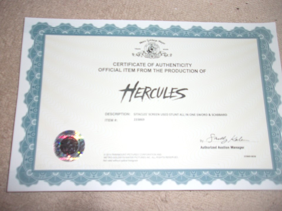 hercules movie prop sword sitacles joseph fiennes. | eBay