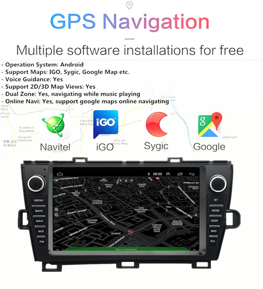 For 2010-2015 Toyota Prius Stereo Radio 9" Android 13.0 GPS Head Unit ...