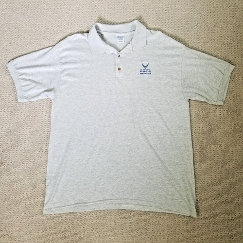 US Air Force USAF ROTC Polo Shirt Mens Size Large Gray Blue College ...
