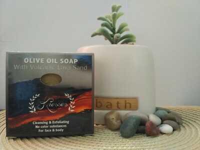 Olive Oil Soap, with Volcanic Lava Sand, KNOSSOS, Greek Product 4 x 100 ...