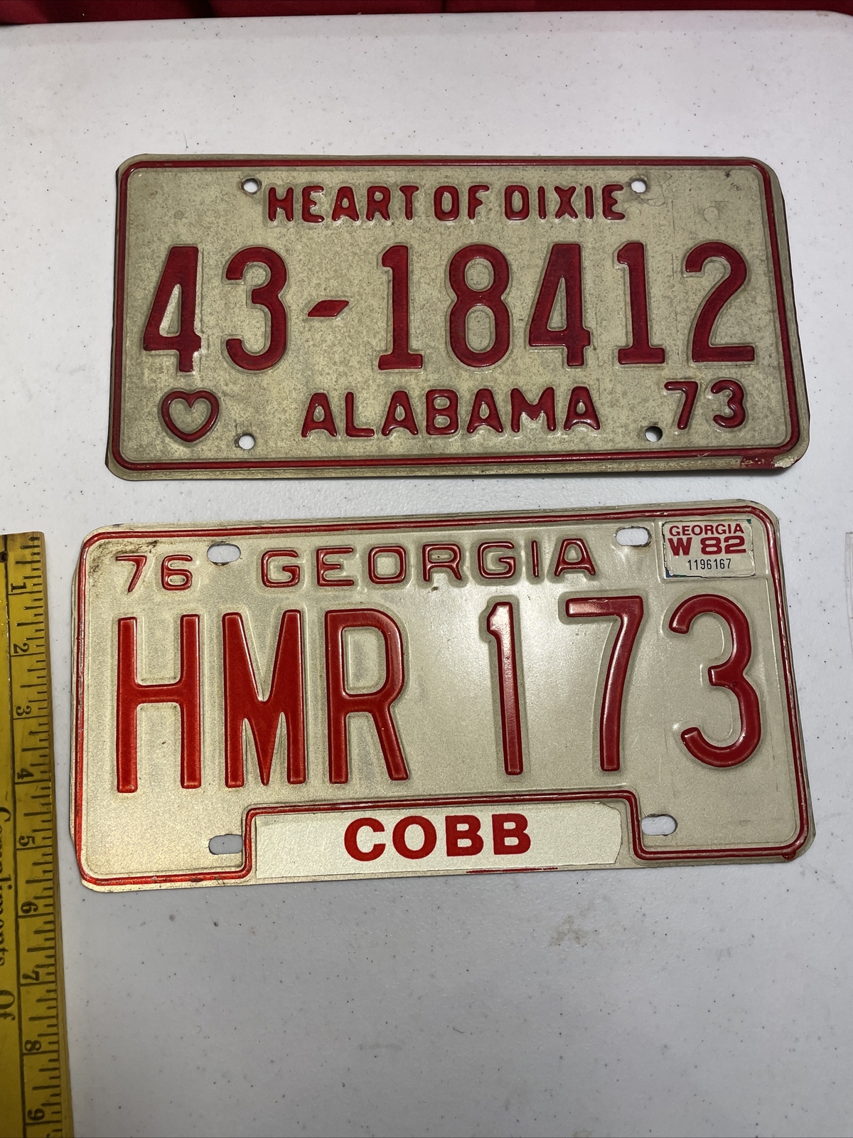 2 Vintage License Plates Alabama 1973 Georgia 1976 A22 | eBay