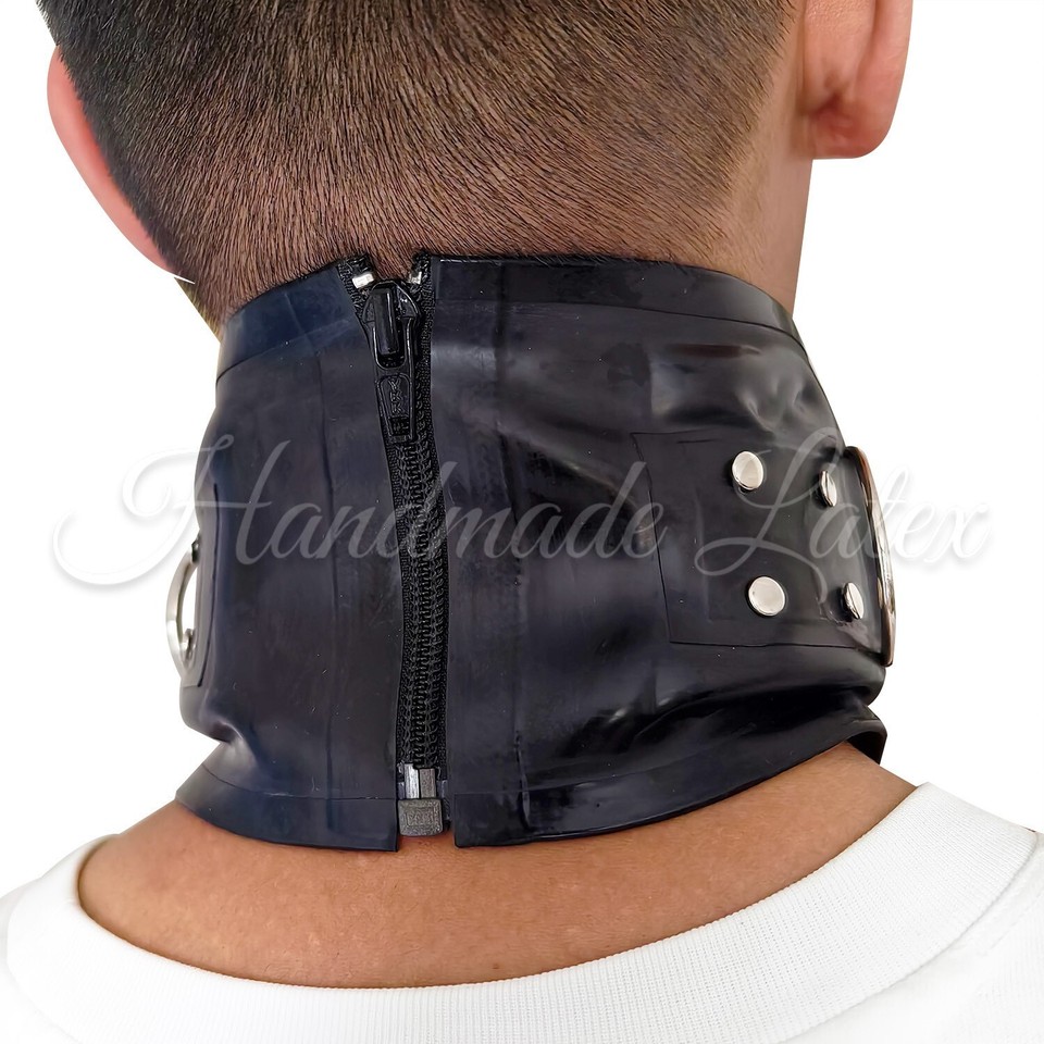 Latex Rubber Neck Choker Inflatable Back Zip Collar Choker Costume Role ...