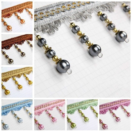 11 Yards X 80mm Beaded Trims for Curtains Blind Bead Fringe Edge ...