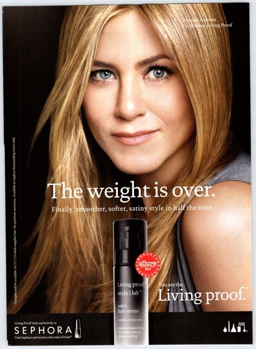 JENNIFER ANISTON SEPHORA Original 7.75"X10.5" Magazine Ad M383 | eBay