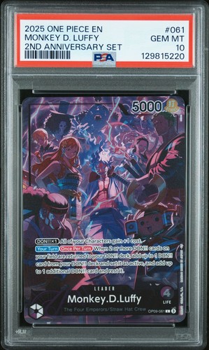 2025 ONE PIECE OP09 061 MONKEY D LUFFY ENGLISH 2ND ANNIVERSARY SET ...