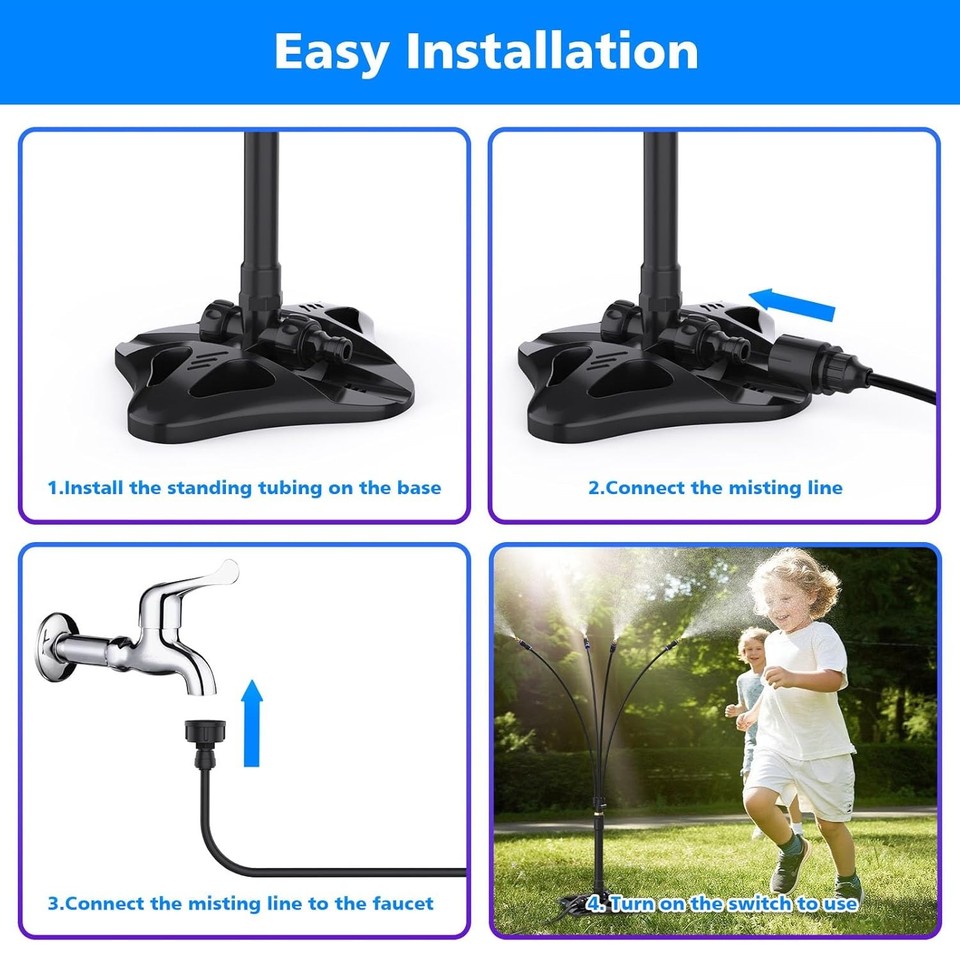 Outdoor Misting Cooling System Standing Patio Misting System, 8M ...