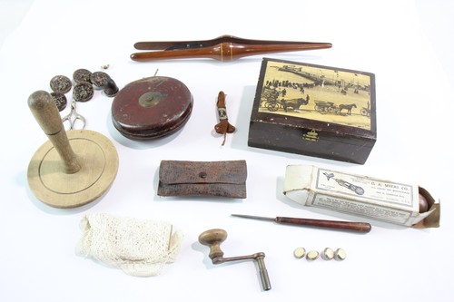 Haberdashery Collectables Sewing Antique Vintage Inc Wooden Box w ...