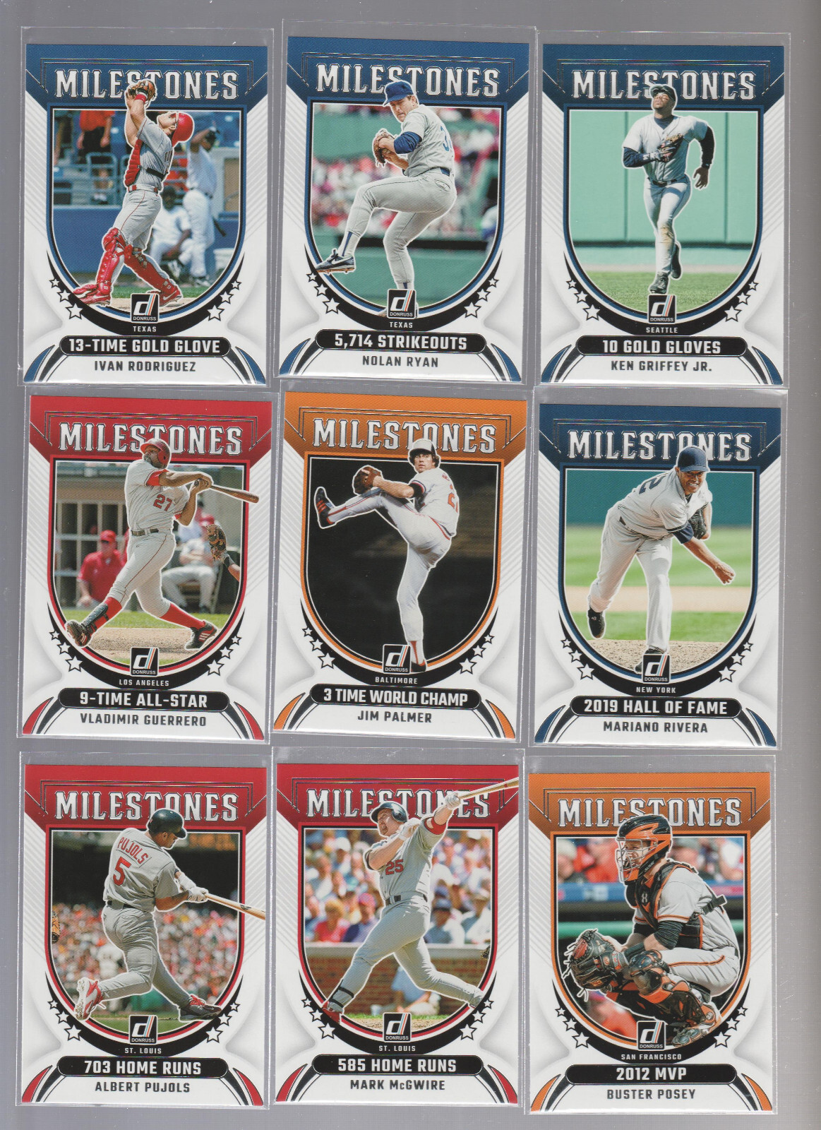 ( 17 ) 2024 DONRUSS BASEBALL SP MILESTONES INSERT LOT - RYAN - ICHIRO ...