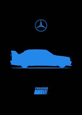 POSTER - MERCEDES BENZ 190E EVOLUTION 2 Cosworth - A4 A3 A2 Size, Car ...