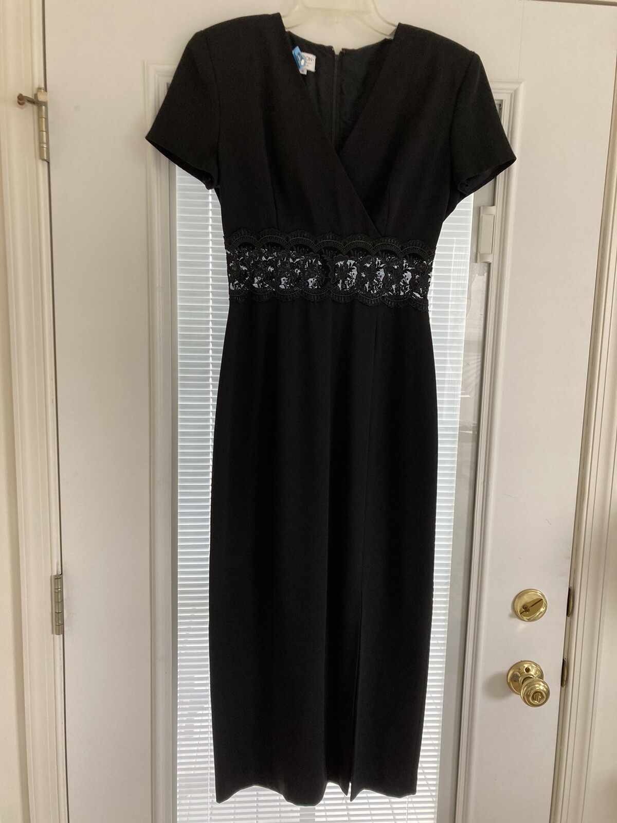 Vtg Maggy London Kenneth Nolan Illusion Crepe Cocktail Sexy Mourning Dress Sz 6 | eBay