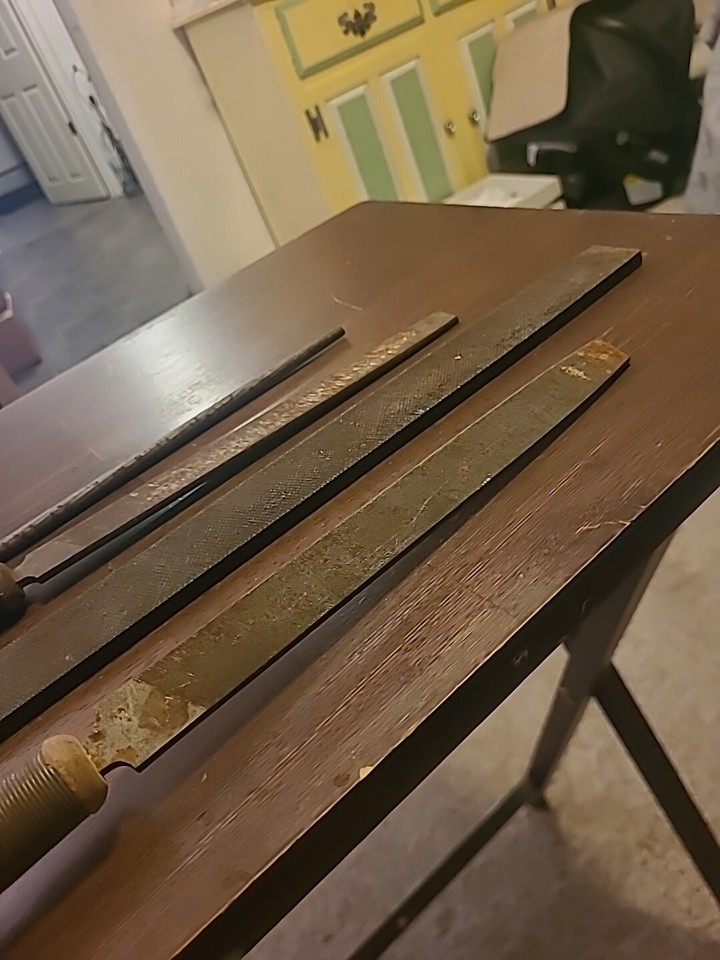 4 Pcs Simonds Mixed Hand Tool File Set, Made in USA Round Large Vintage ...