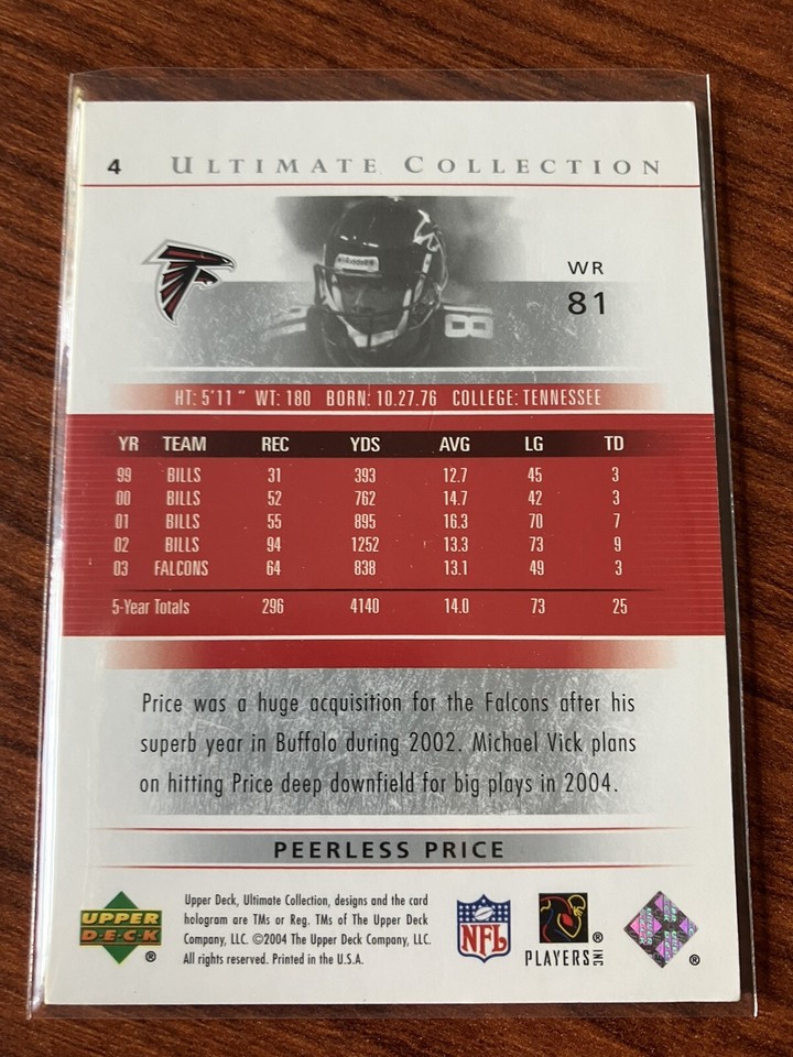 2004 Upper Deck Ultimate Collection Peerless Price /750 Tennessee ...
