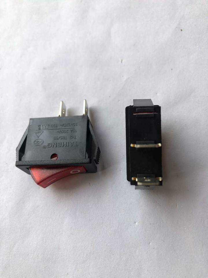 TAIHENG TH2 T85/55 Red Button Rocker Switch 2 Pins 2 Positions 15A 125 ...