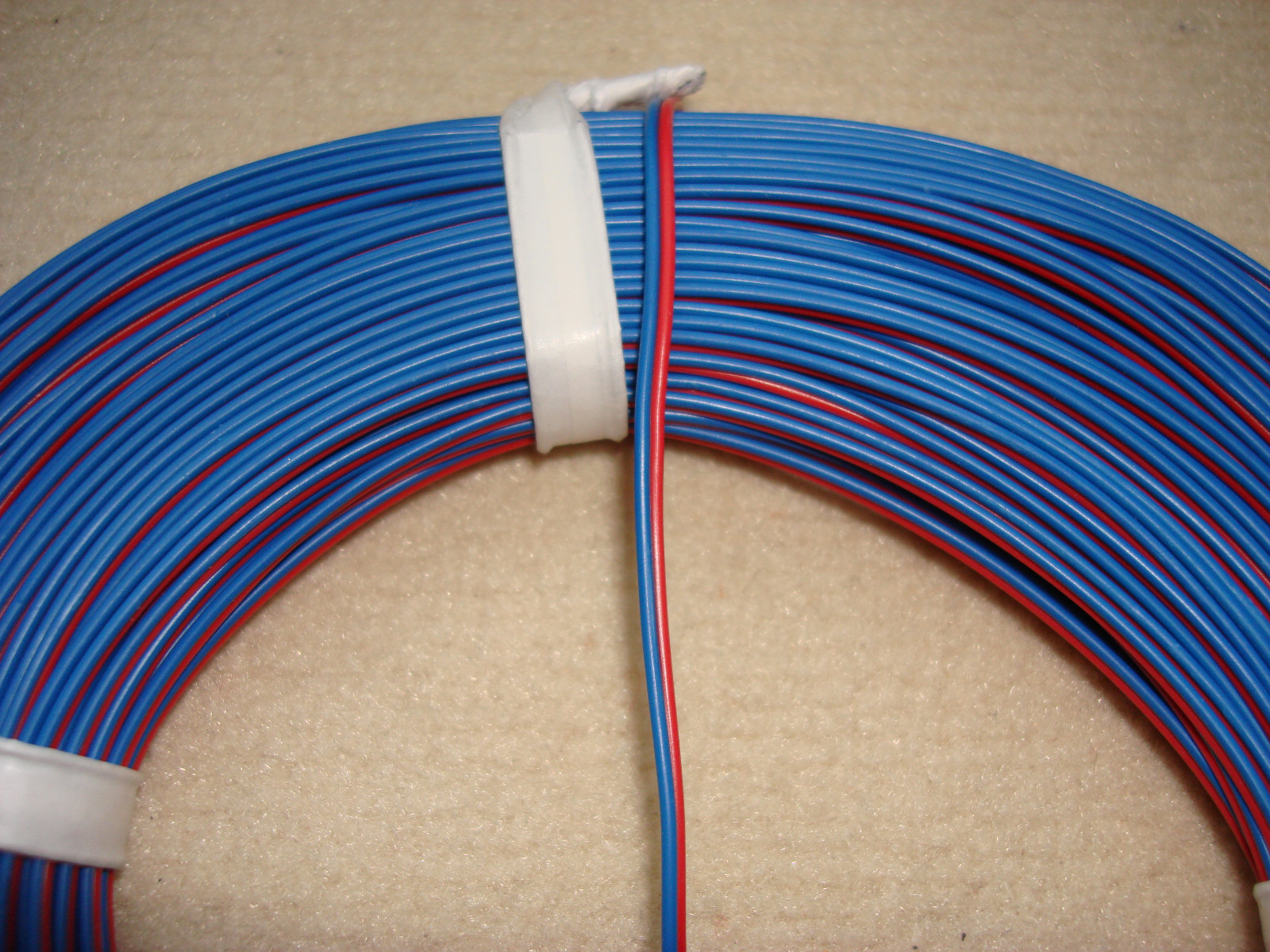 50m Kabel Litze 2x0,25mm² rot/blau Zwillingslitze Schaltlitze ...