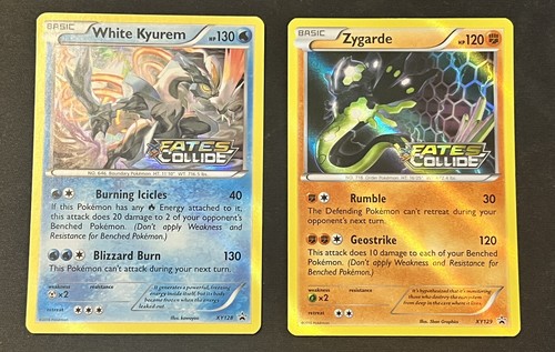 Pokemon White Kyurem XY128 & Zygarde XY129 - Holo Prerelease Promo ...