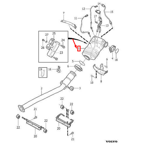 VOLVO V60 Exhaust System Particulate Filter 36011222 GENUINE for sale ...