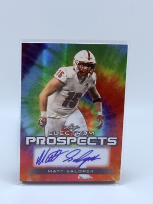 2024 Leaf Electrum Football Matt Salopek Prospects Auto PA-MS1 Tie-Dye ...