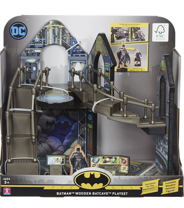 Batman Wooden Batcave Playset Toy Game Comic Series Playset Batman Lair ...