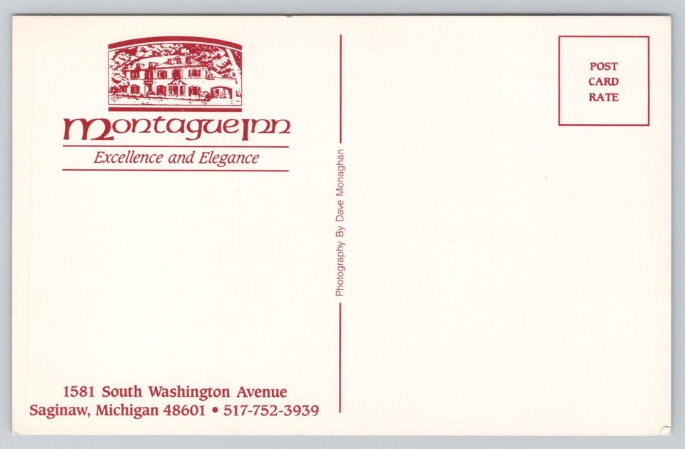 Montague Inn Saginaw Michigan Vintage Postcard by Dave Monaghan | eBay