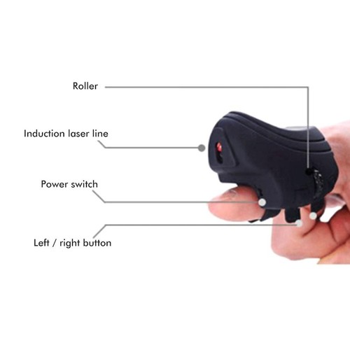 `BT Wireless Finger Mouse Mini Usb Mice Rechargeable Pocket Ring Mouse ...