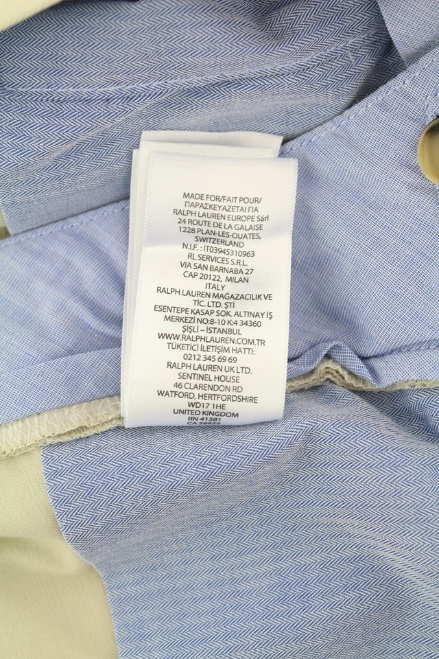 Polo Ralph Lauren Slim Stretch Men's Shorts 38 Chino Beige Zip Fly Logo ...