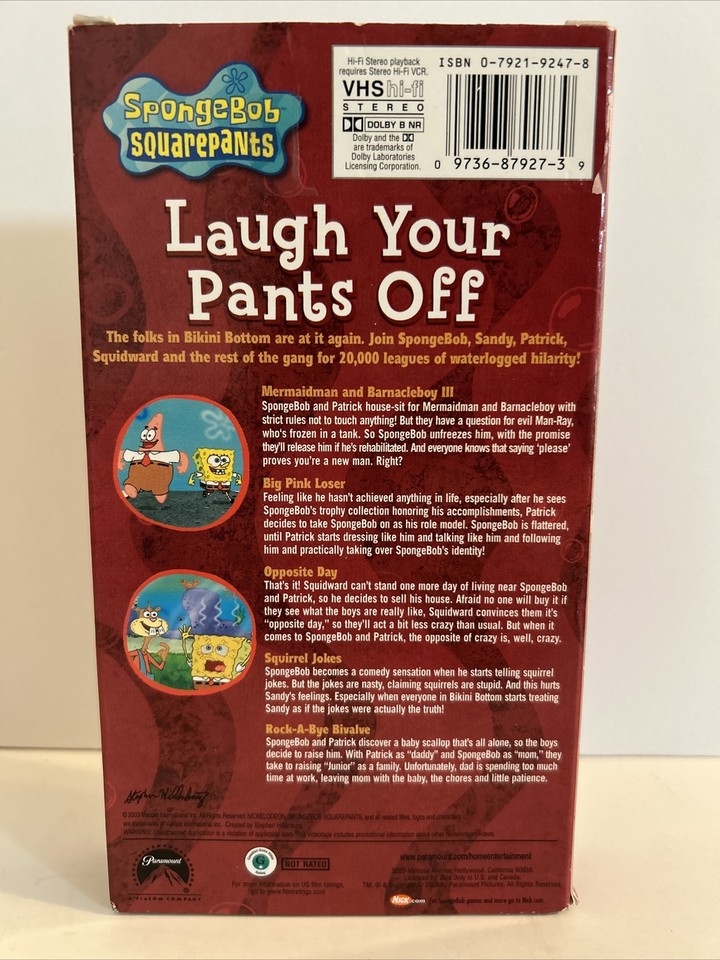 Spongebob Squarepants - Laugh Your Pants Off (VHS, 2003) 97368792739 | eBay
