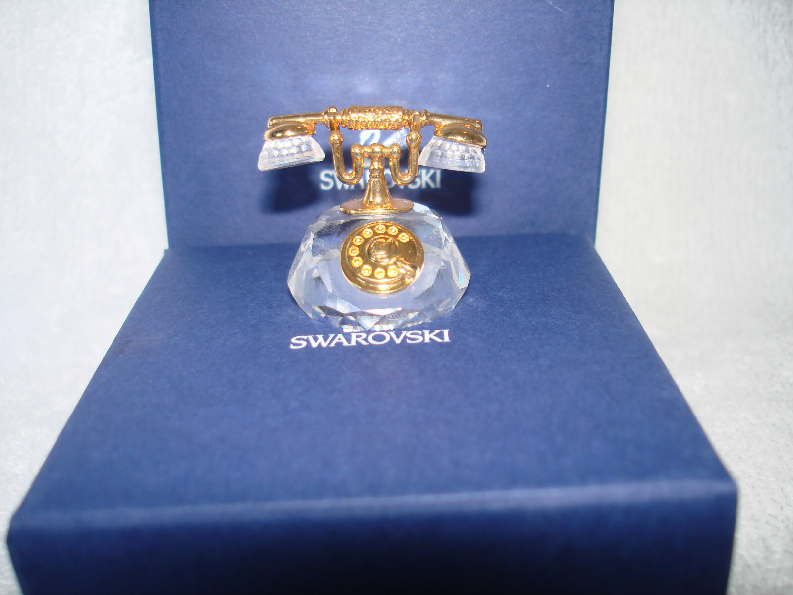 Swarovski Crystal Telephone Gold Plated Figurine Memories Collection ...