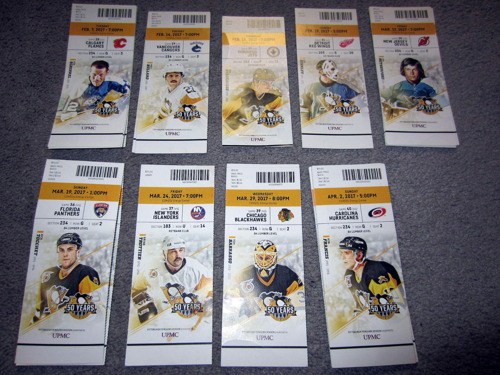 Pittsburgh Penguins vs Vancouver Canucks TICKET STUB 2-14-17 Game 29 ...