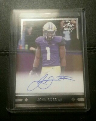 John Ross III Rookie Auto 2017 Leaf Ultimate Draft State UW Bengals ...