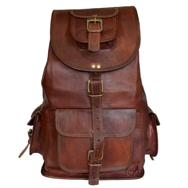 Handmade Backpack Top-Quality Genuine Vintage Leather Rucksack Travel ...