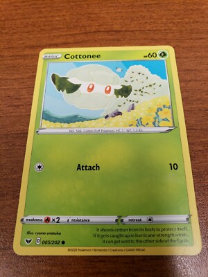 Pokemon TCG Sword And Shield Cottonee Common Card 5/202 2020 | eBay
